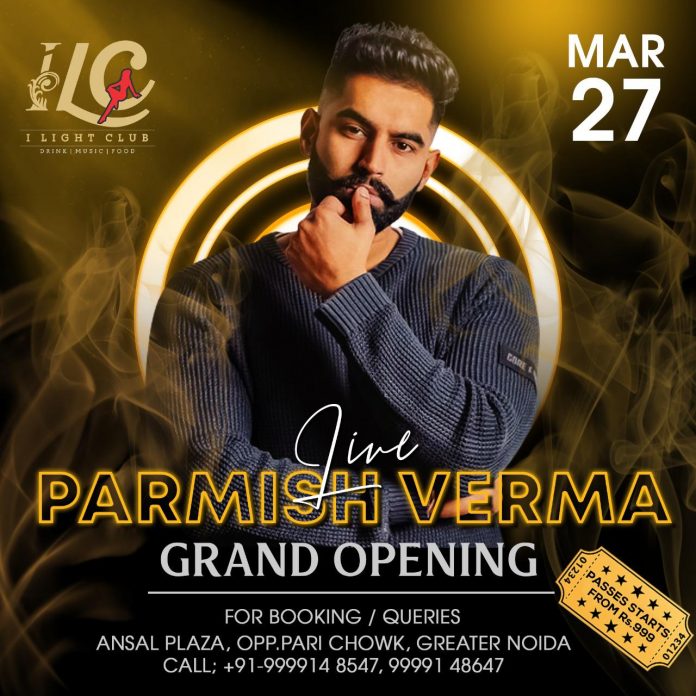 Punjabi singer Parmish Verma performing at I Light Club Greater Noida ...