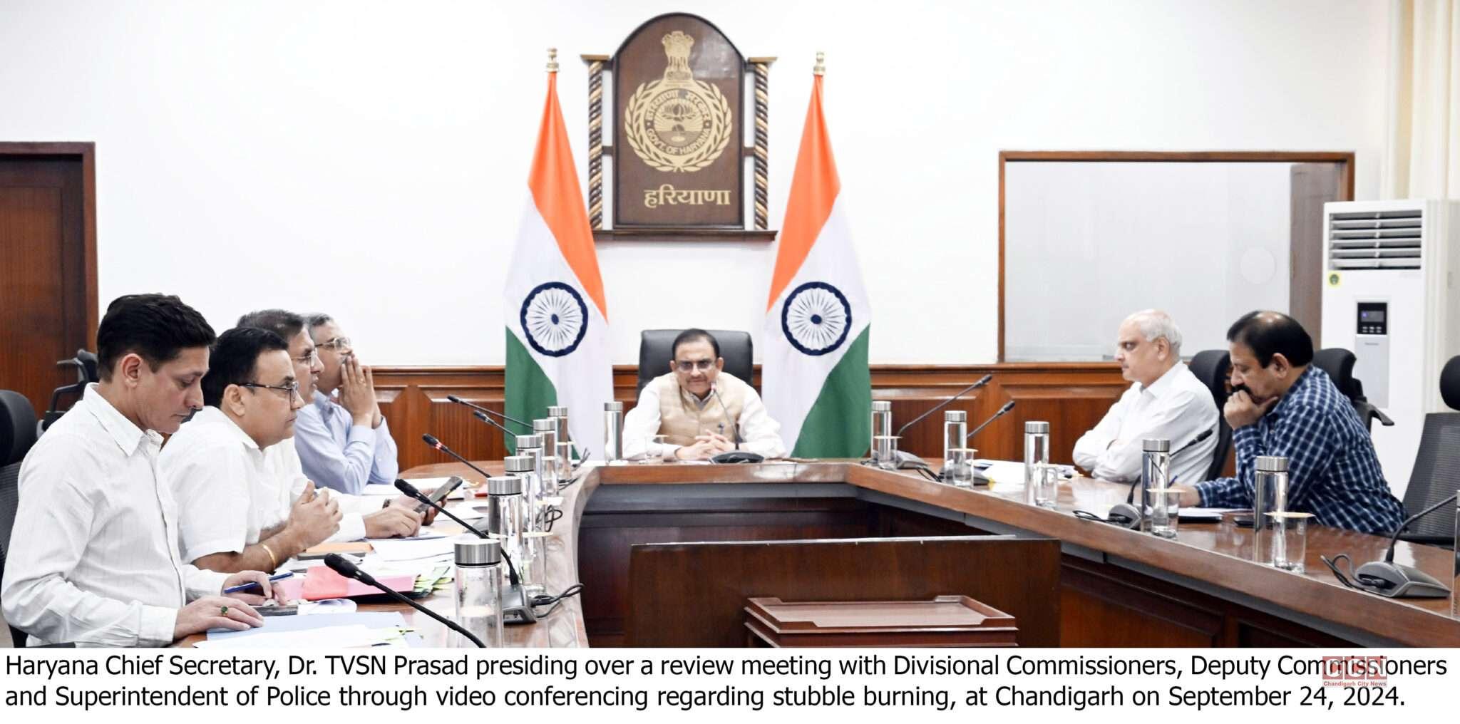 Haryana Chief Secretary, Dr. TVSN Prasad presiding over a review ...