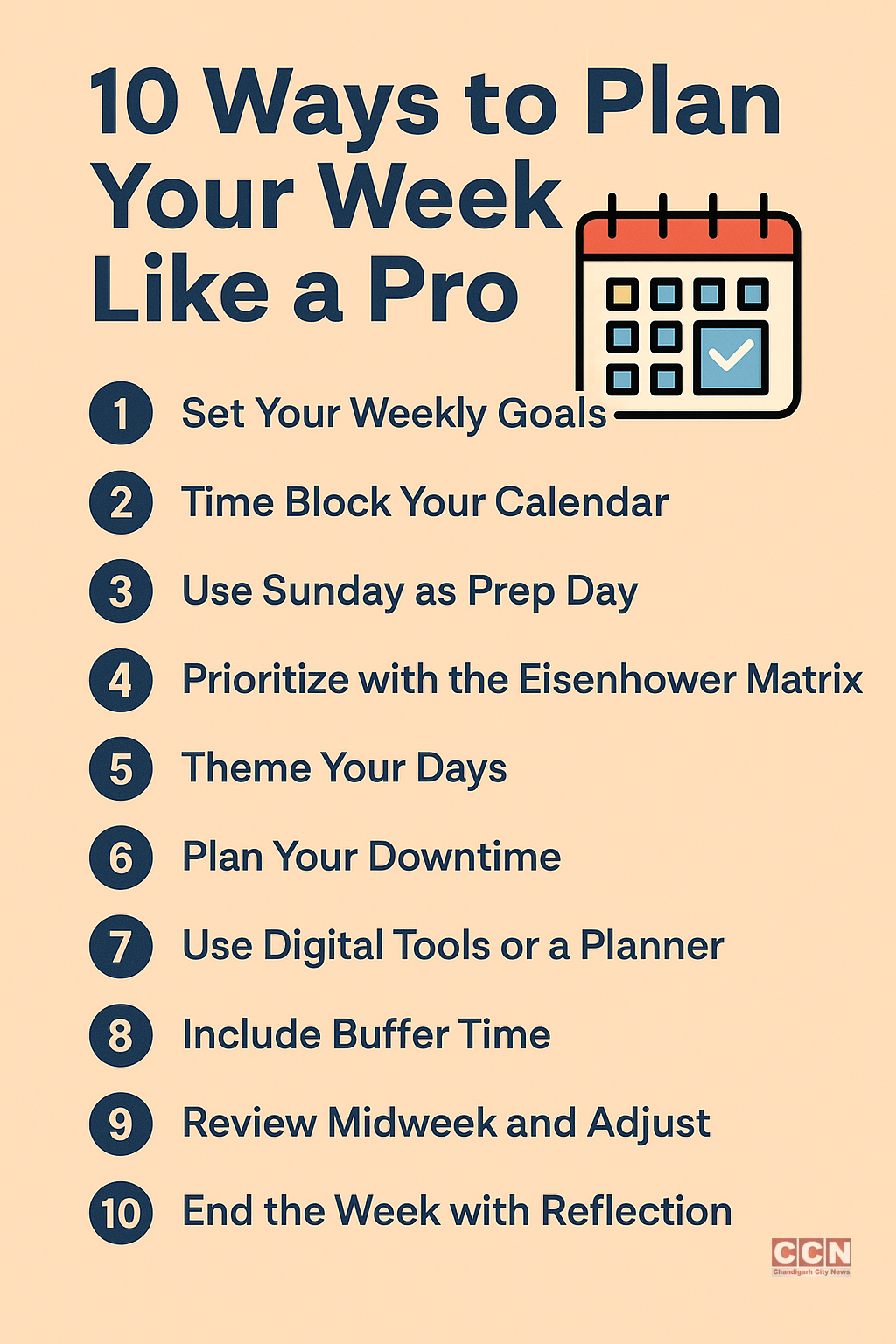 10 Ways to Plan Your Week Like a Pro - Chandigarh City News